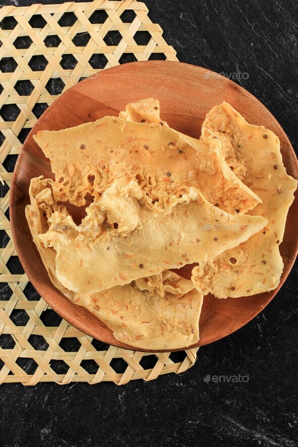 Rempeyek or Peyek Rebon is a Deep Fried Savoury Javanese Cracker Made ...