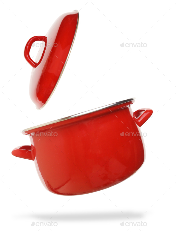 Red cooking pot isolated on white background Stock Photo by rawf8 ...