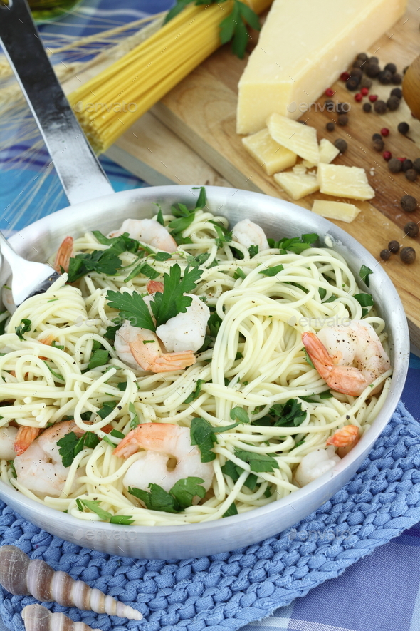 Spaghetti pasta with shrimp Stock Photo by rawf8 | PhotoDune