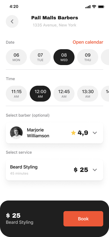 Sizzler Barberapp Flutter App Ui Templatefigma Included By Dokkanagency
