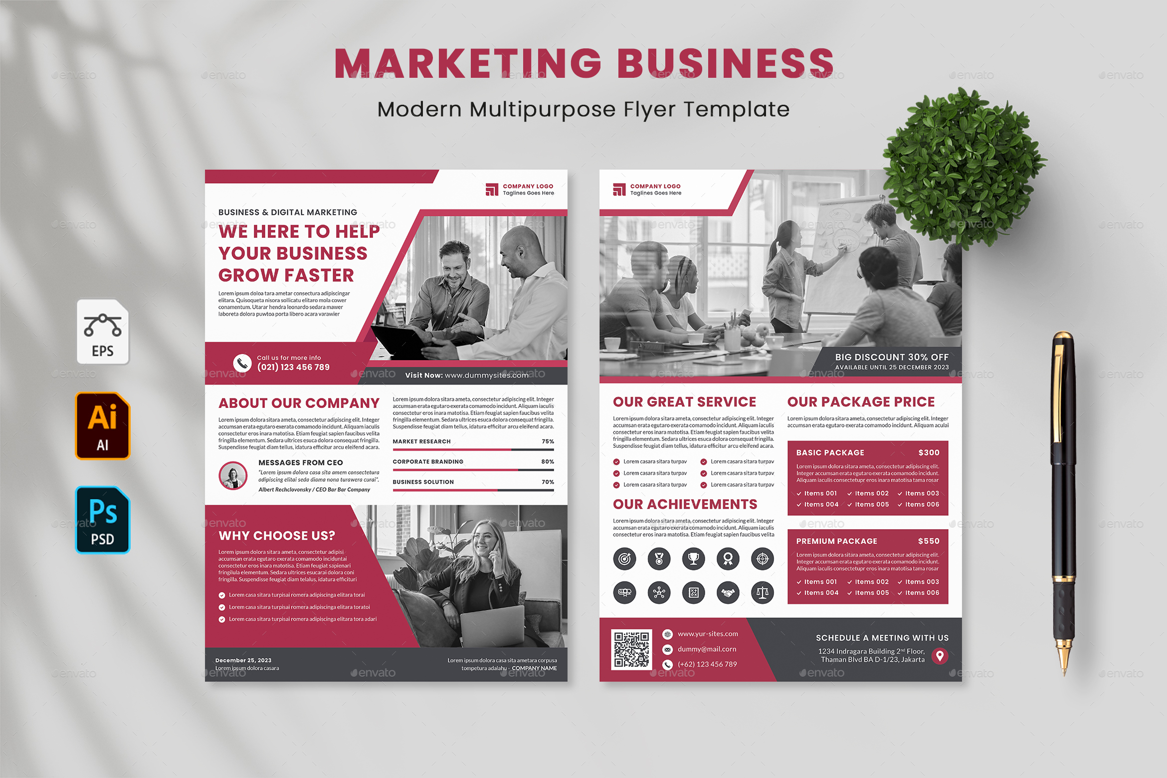 Marketing Business Flyer Template, Print Templates | GraphicRiver