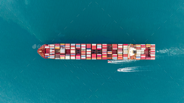 Beautiful sea and cargo container ship sea freight carrying container ...