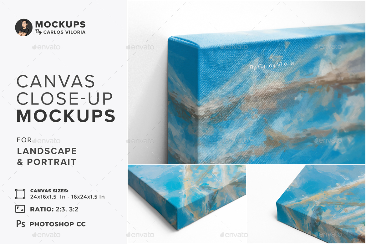 Canvas Close Up Mockups, Graphics | GraphicRiver