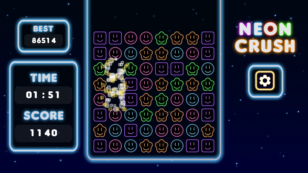 Neon Crush - Match-3 Game - HTML5 / Construct 3 by jmneto | CodeCanyon