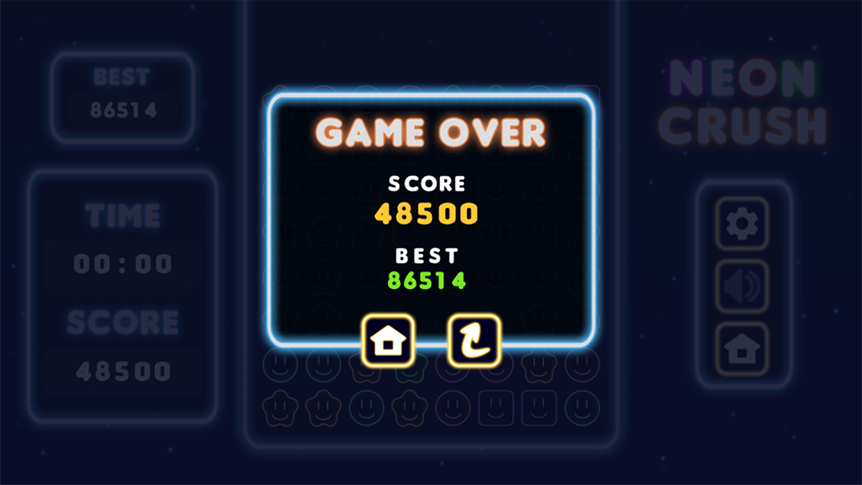 Neon Crush - Match-3 Game - HTML5 / Construct 3 by jmneto | CodeCanyon