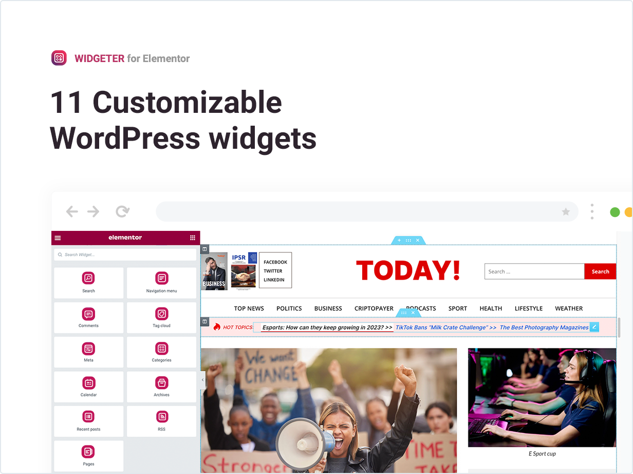 Widgeter – WordPress Widgets Pack for Elementor by merkulove | CodeCanyon