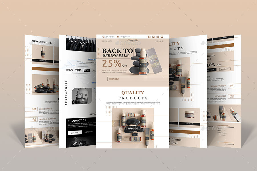 Spring Sale Email Newsletter PSD Template, Web Elements | GraphicRiver