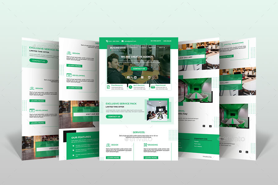 Business Email Newsletter PSD Template, Web Elements | GraphicRiver