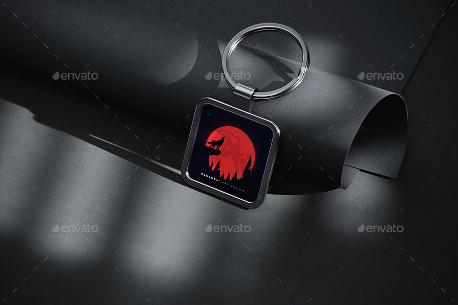 Square Metal Keychain Mockup, Graphics | GraphicRiver