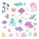 Aquatic Sea Life Characters, Vectors | GraphicRiver
