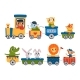 Cute Animals Zoo Train, Vectors | GraphicRiver