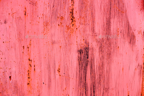Rusty pink metal abstract background. Texture of an old plate with ...