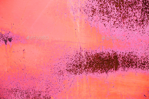Rusty pink metal abstract background. Texture of an old plate with ...