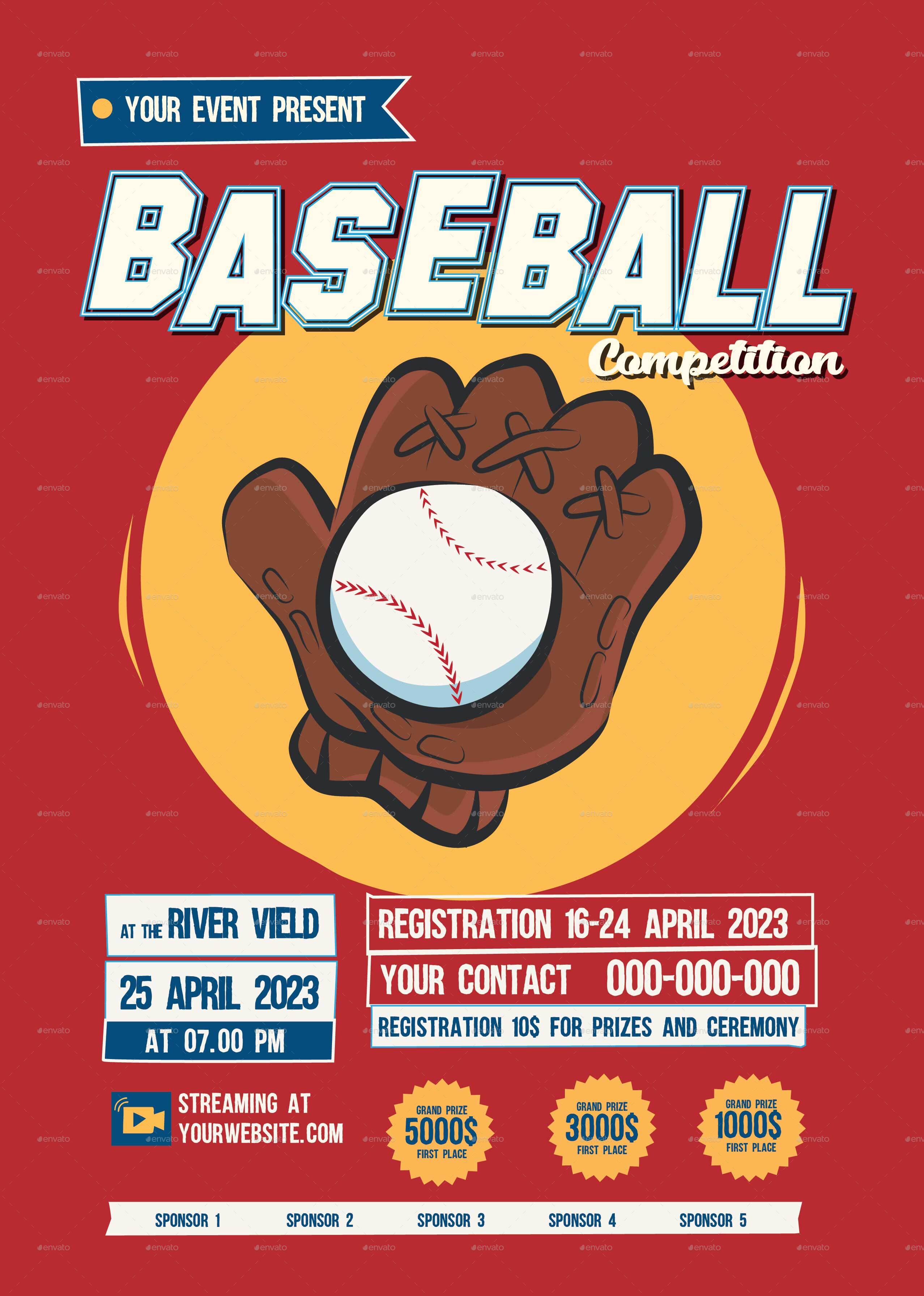 Baseball Competition Flyer, Print Templates | GraphicRiver