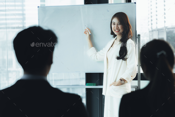 People are presenting in conference rooms, startup company marketing ...