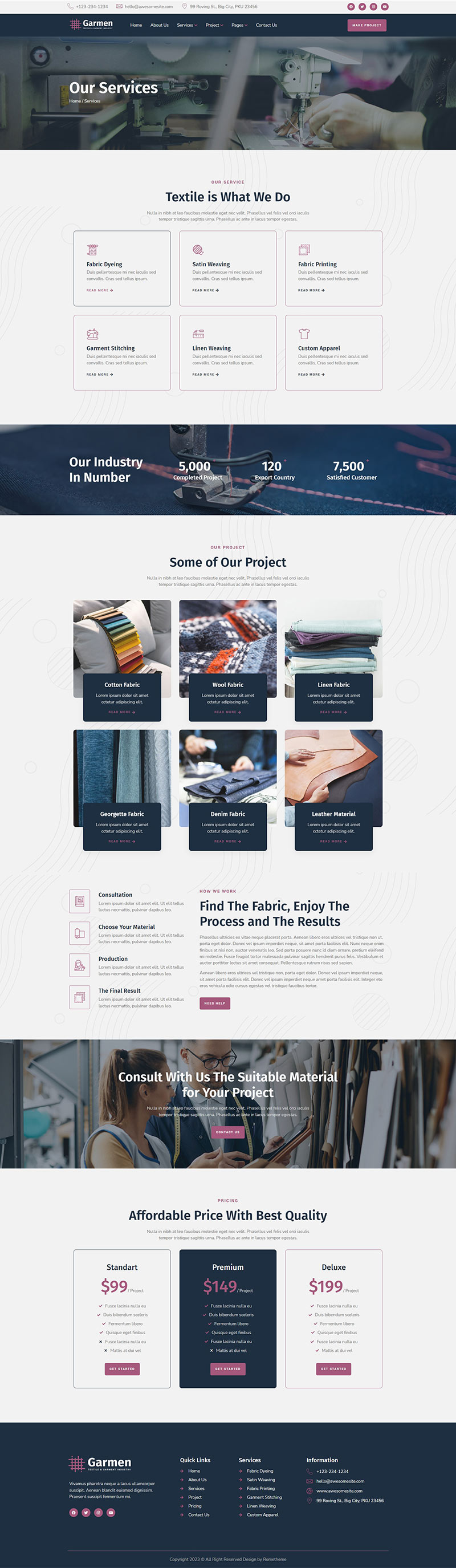 Garmen - Textile & Garment Industry Elementor Template Kit by Rometheme