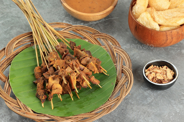 Sate Padang Traditional Food Beef Satay from Padang Indonesia Stock ...