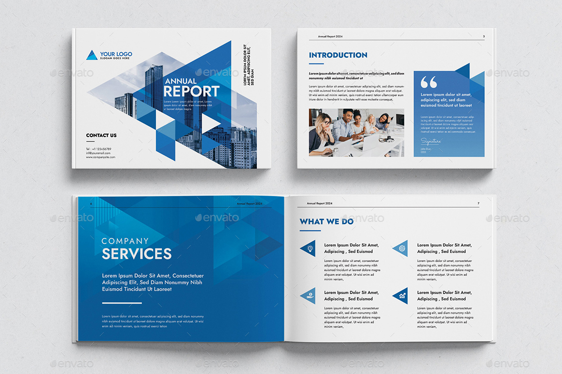 A5 Annual Report Template | Ms Word & InDesign, Print Templates ...