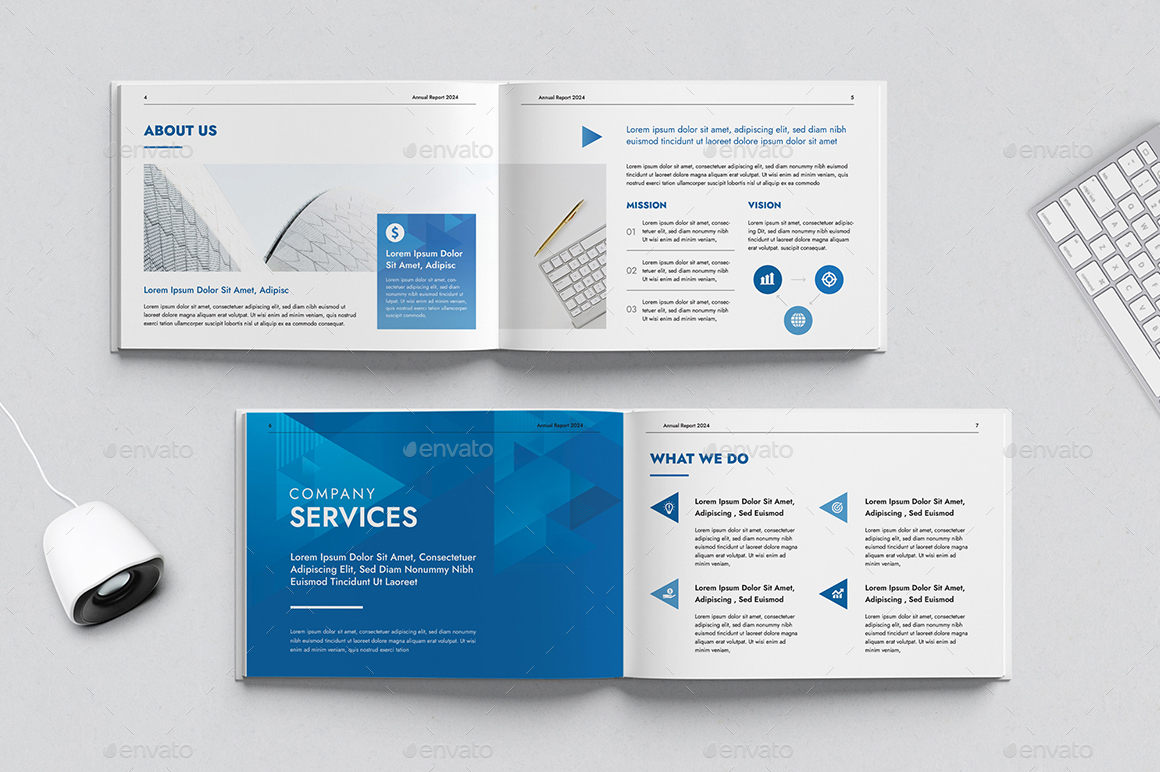 A5 Annual Report Template | Ms Word & InDesign, Print Templates ...