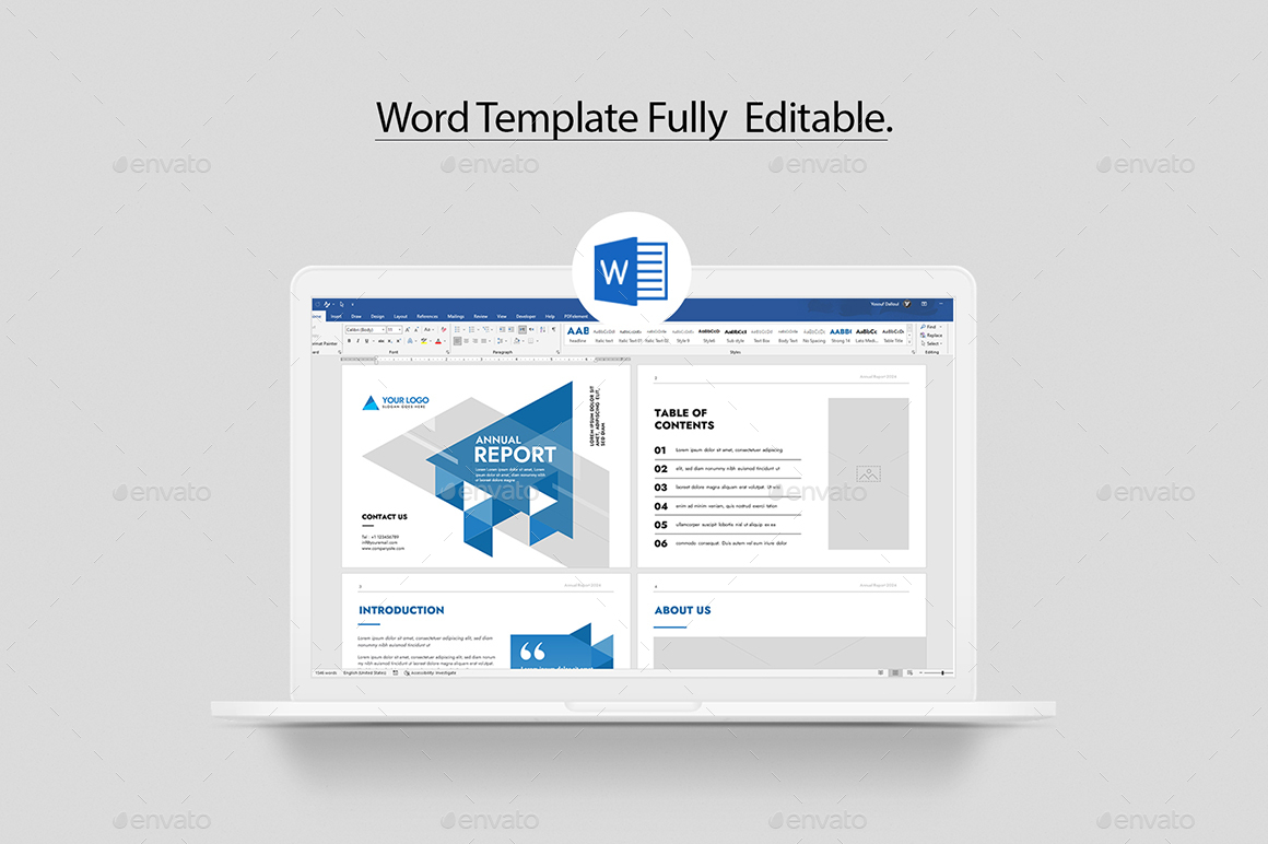 A5 Annual Report Template | Ms Word & InDesign, Print Templates ...