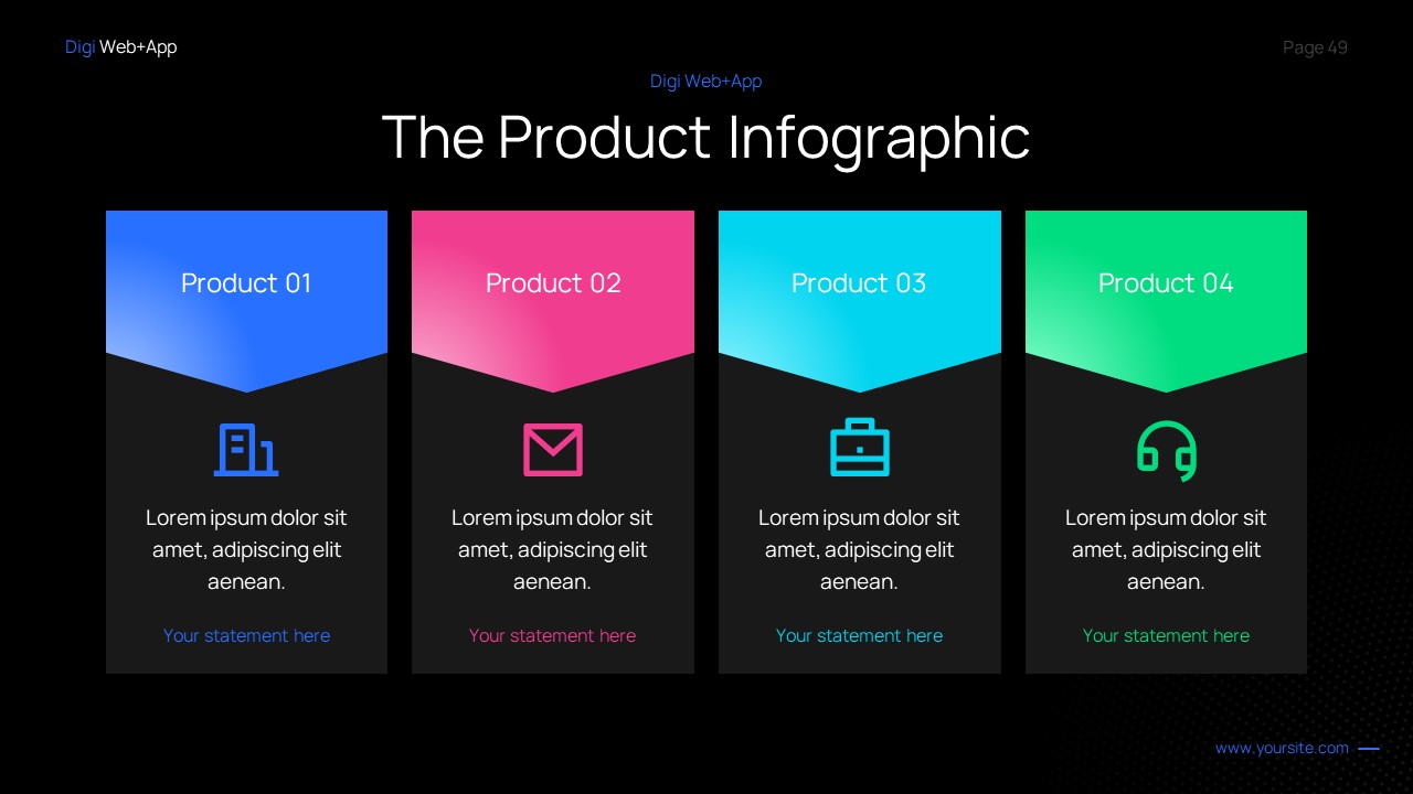 Digi Web App Product Google Slides Template, Presentation Templates