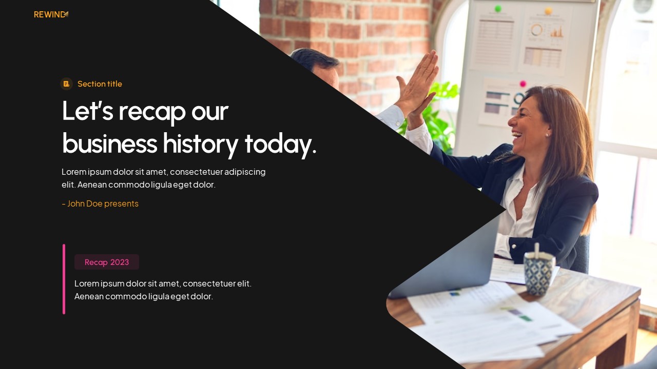 Rewind Yearly Recap Google Slides Template, Presentation Templates