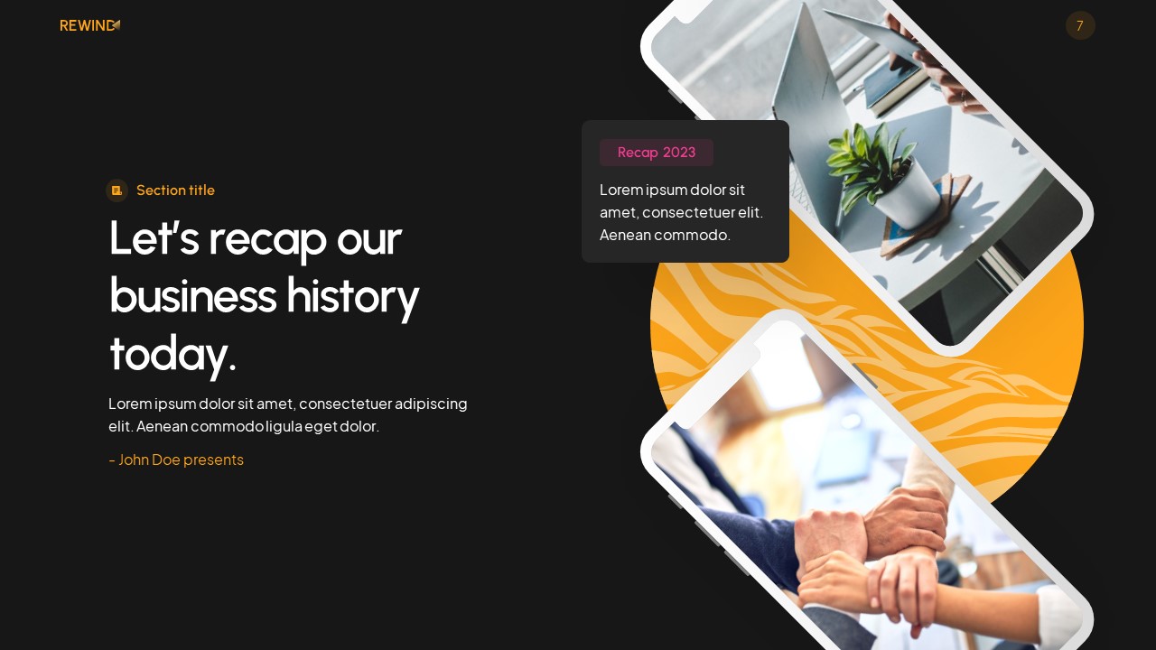 Rewind Yearly Recap Google Slides Template, Presentation Templates