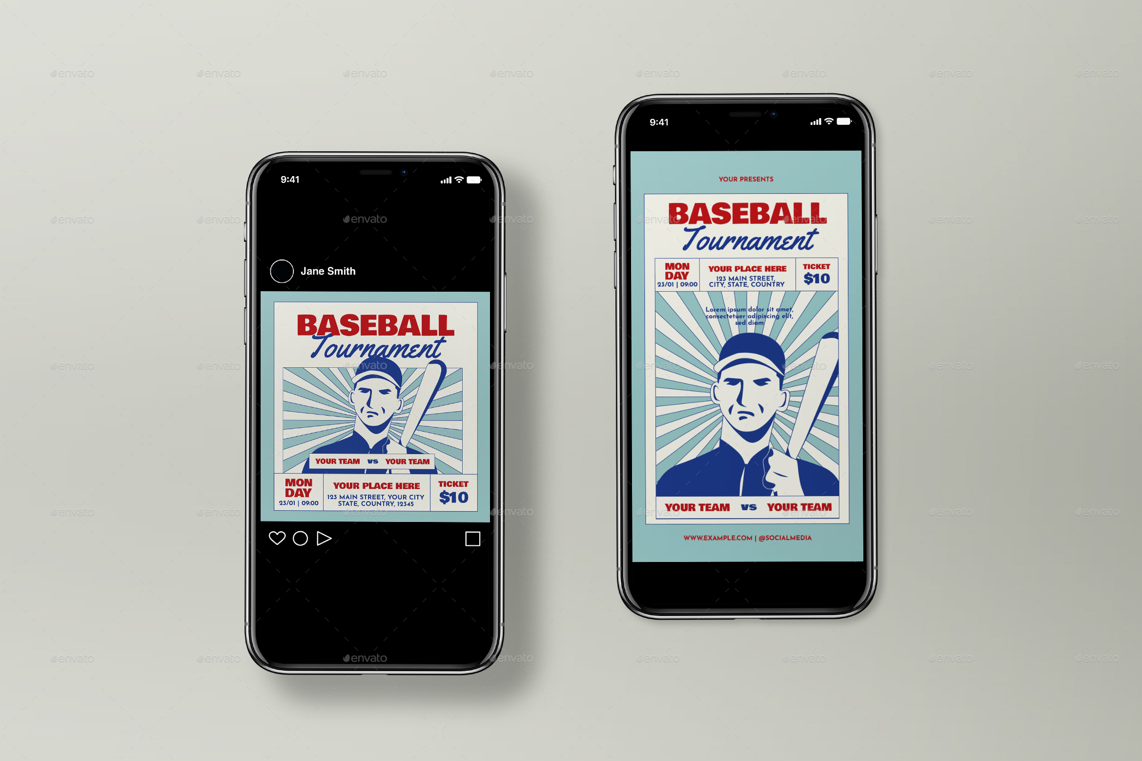Black Vintage Baseball Tournament Flyer Set, Print Templates | GraphicRiver