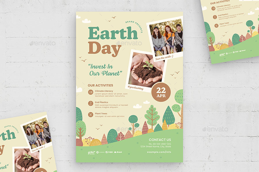 Earth Day Flyer Template, Print Templates | GraphicRiver