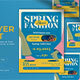 Blue Modern Spring Fashion Show Flyer Set, Print Templates | GraphicRiver