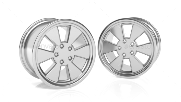 Car aluminum alloy rims, isolated on white background Stock Photo by rawf8