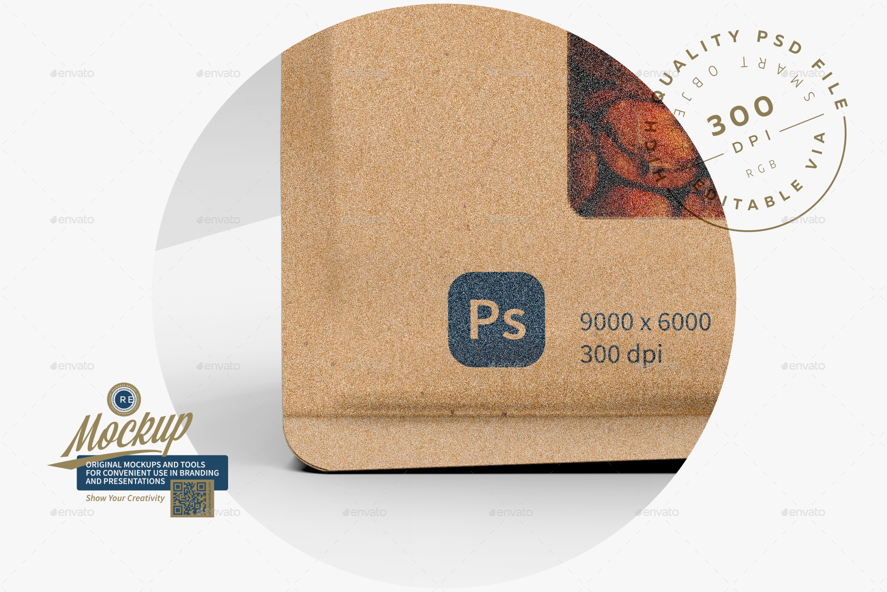 Kraft Paper Bag with Window Mockup, Graphics | GraphicRiver