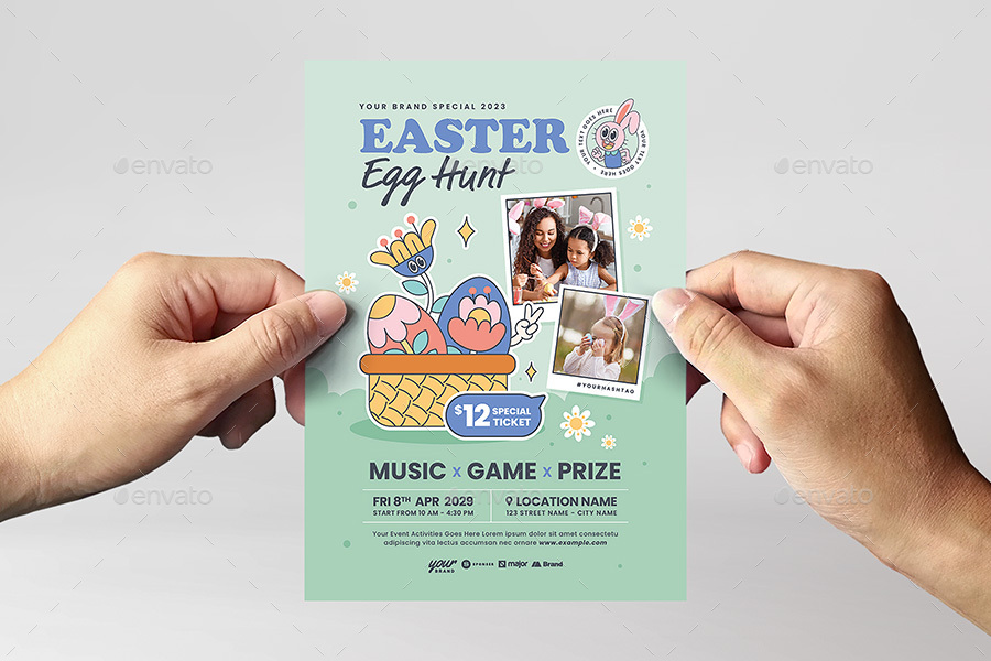 Easter Egg Hunt Flyer Template, Print Templates | GraphicRiver