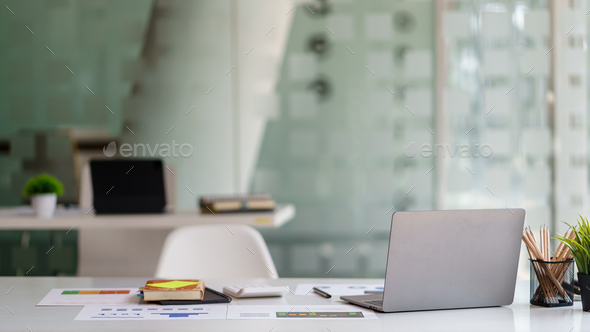 Image of a modern modern office work room with a personal computer ...