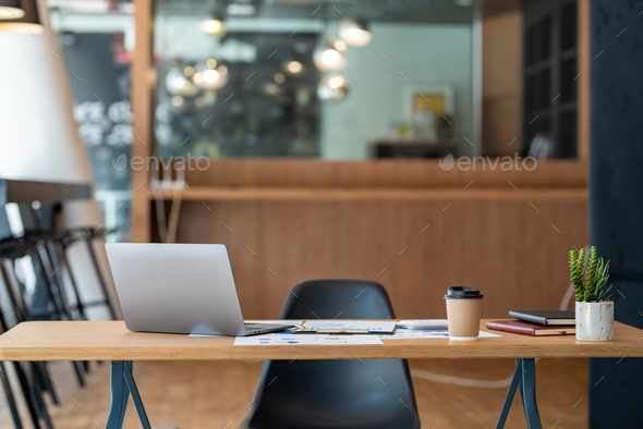 Image of a modern modern office work room with a personal computer ...