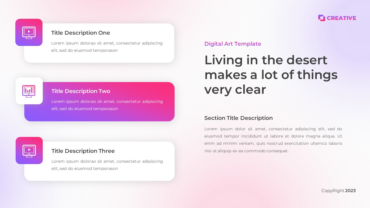 Creative Digital Art Google Slides Template, Presentation Templates