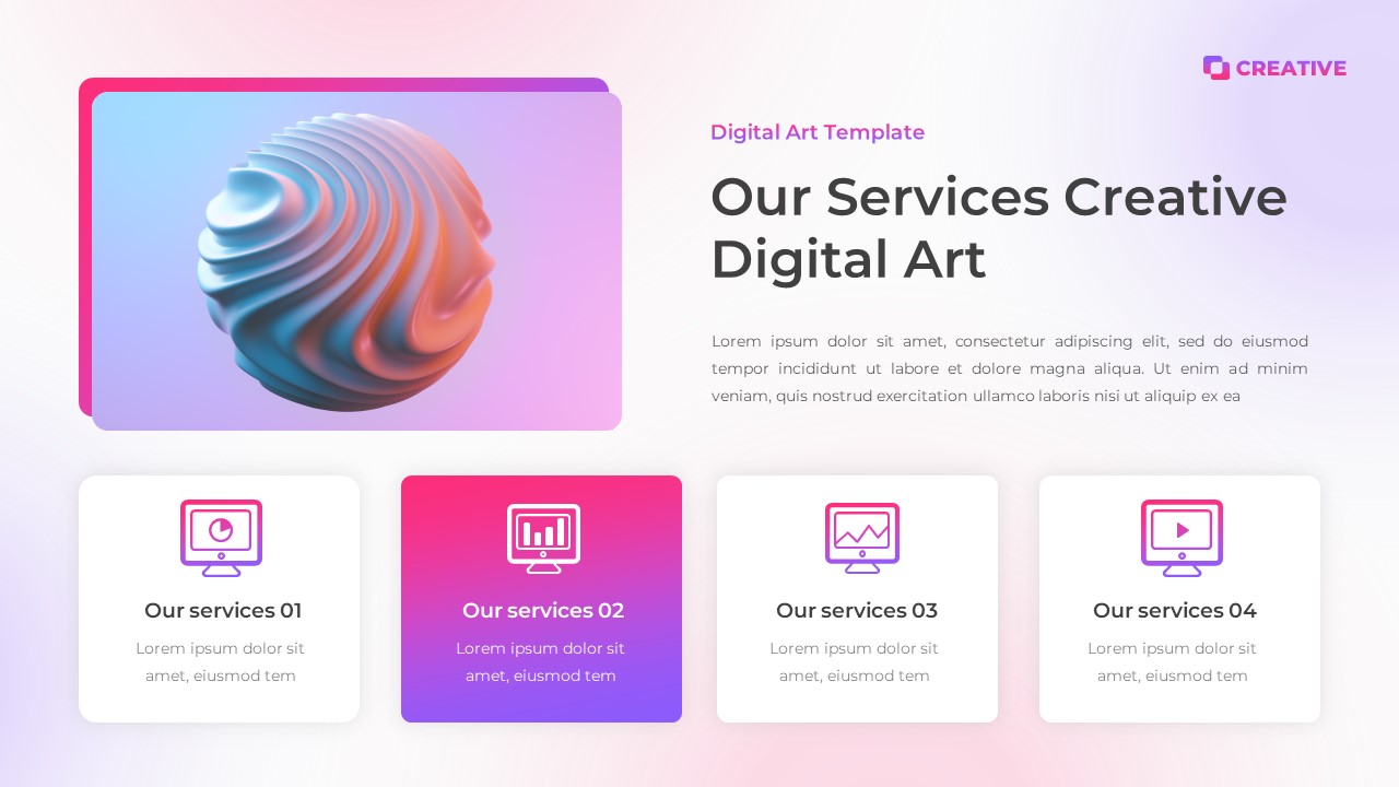 Creative Digital Art Google Slides Template, Presentation Templates