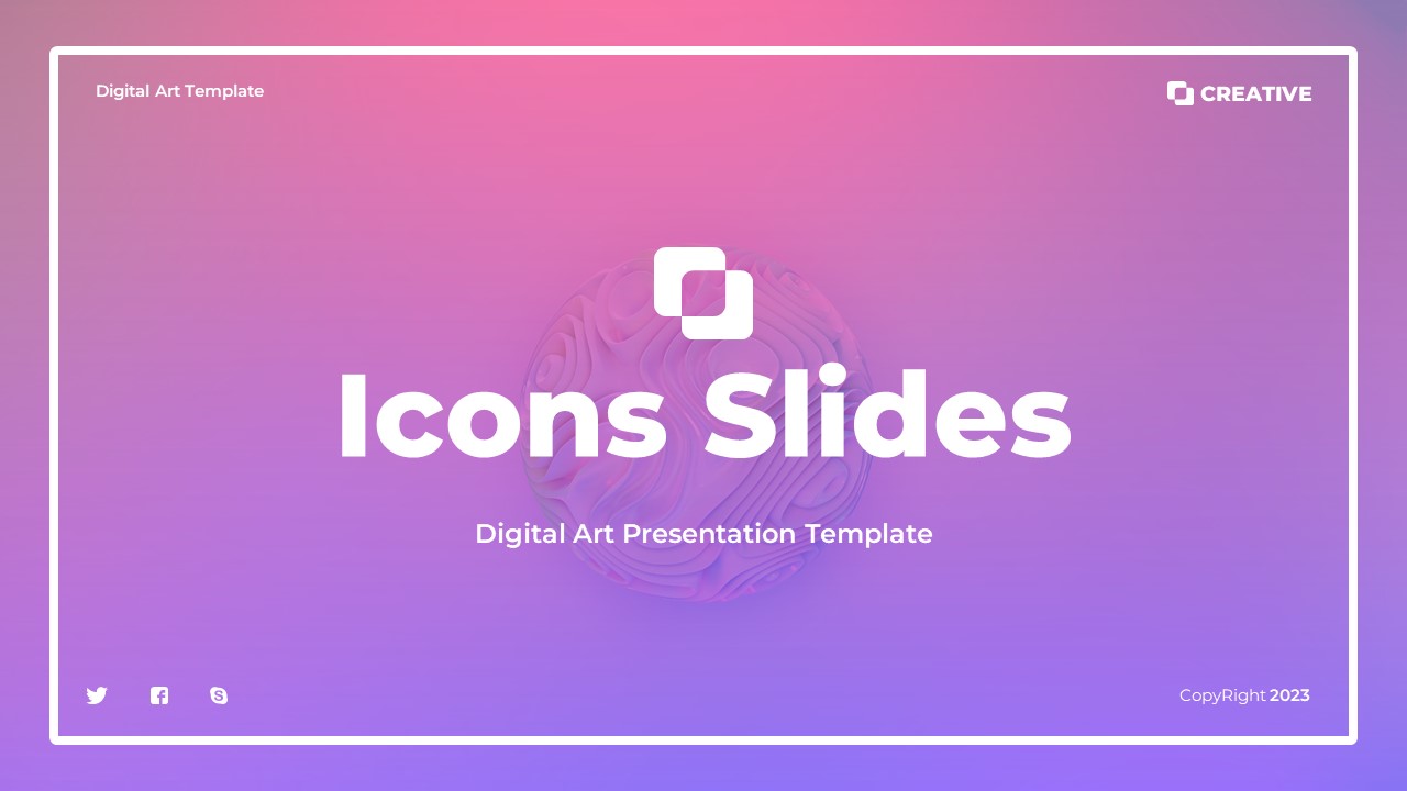 Creative Digital Art Google Slides Template, Presentation Templates