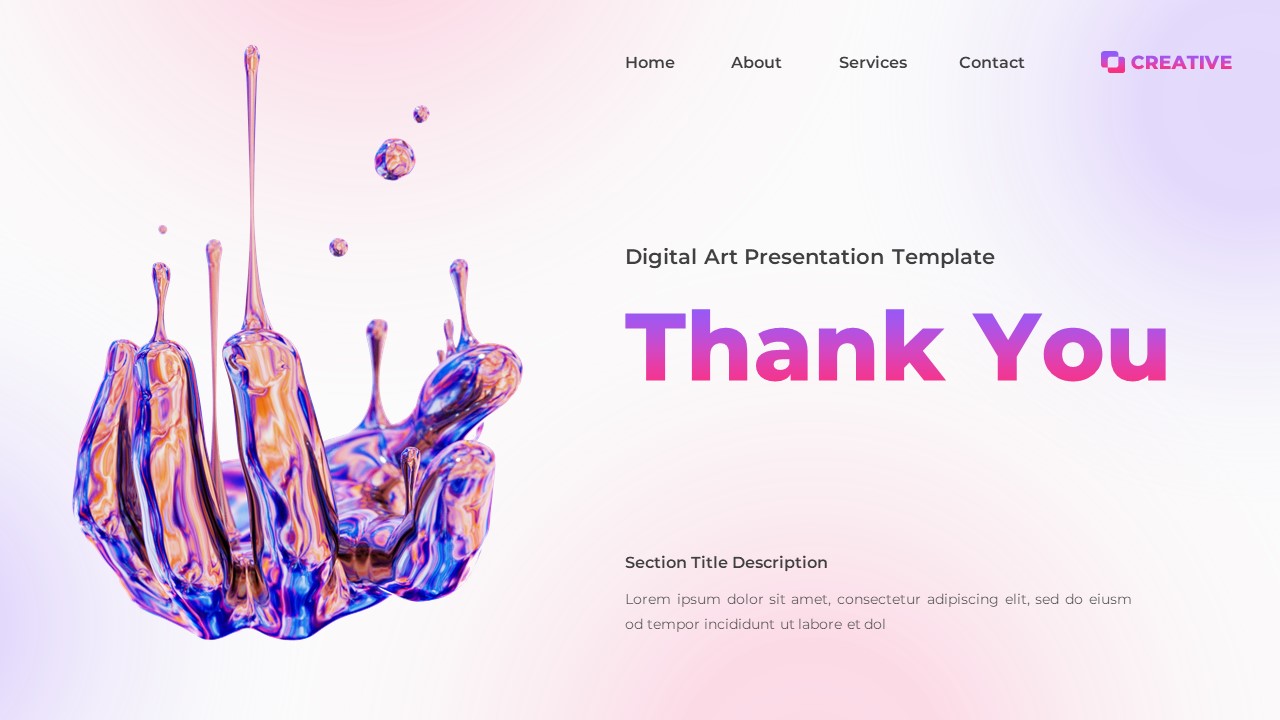 Creative Digital Art Google Slides Template, Presentation Templates