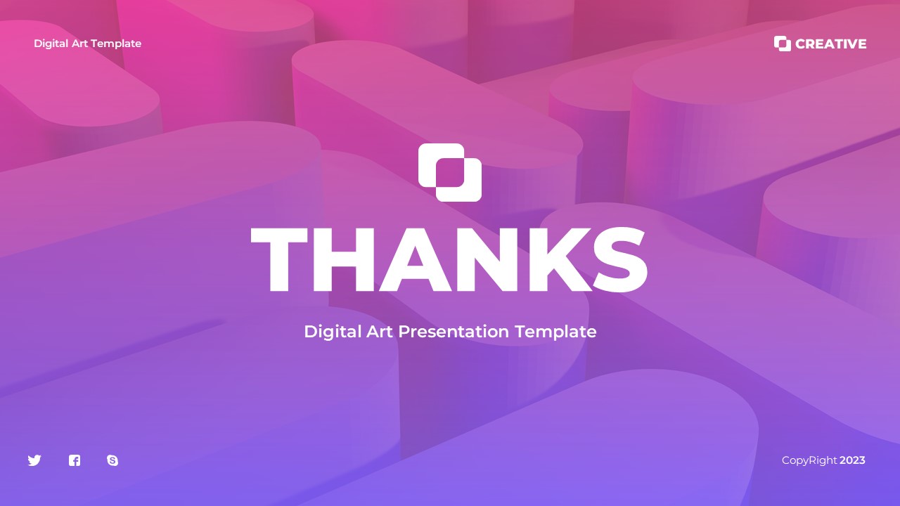 Creative Digital Art Google Slides Template, Presentation Templates