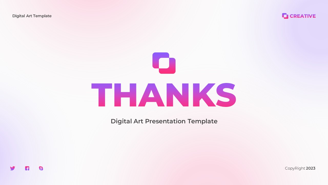 Creative Digital Art Google Slides Template, Presentation Templates