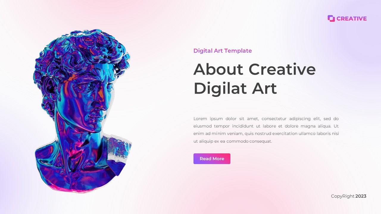 Creative Digital Art Google Slides Template, Presentation Templates