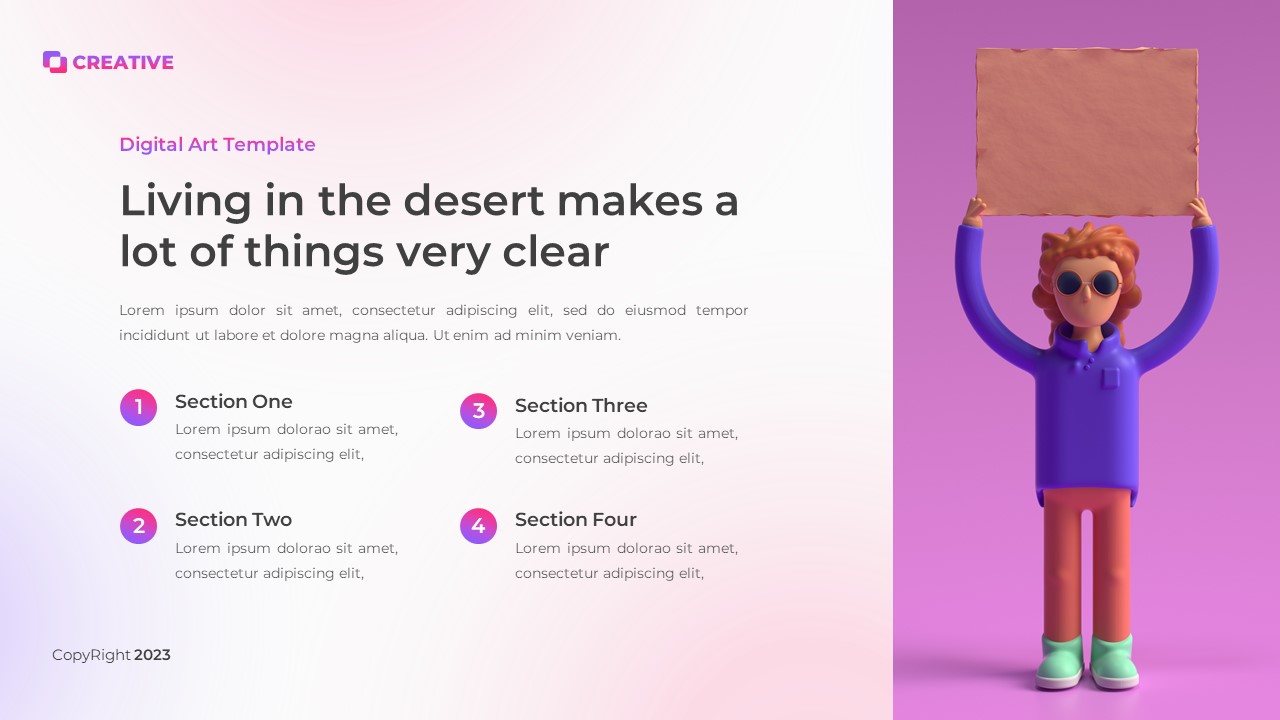 Creative Digital Art Google Slides Template, Presentation Templates