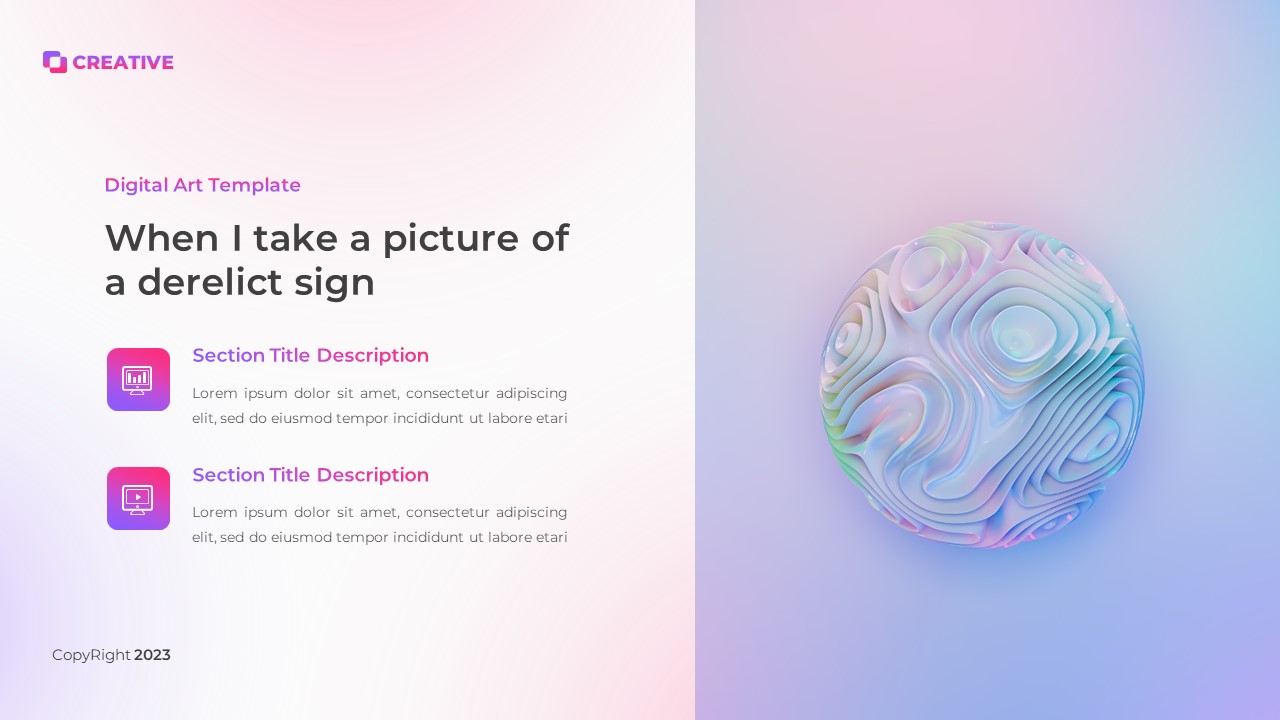 Creative Digital Art Google Slides Template, Presentation Templates