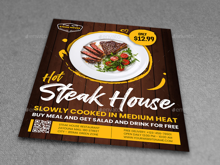 Grill Steak Flyer Template Vol.2, Print Templates | GraphicRiver