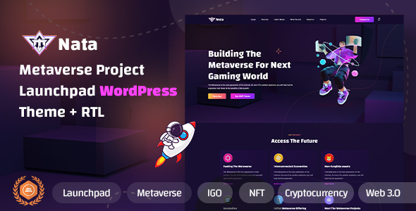 Nata - Metaverse Project Launchpad WordPress Theme by HiBootstrap | ThemeForest