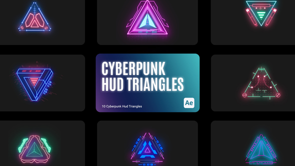 Cyberpunk HUD Triangles for After Effects, After Effects Project Files