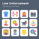 Law Enforcement Unique Flat Icons, Icons | GraphicRiver