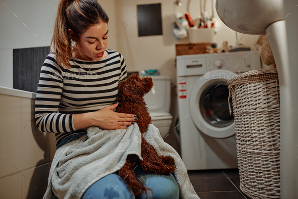 Getting dry after bathing at home Stock Photo by bernardbodo | PhotoDune