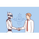 Man Shakes Hands with Robot As Sign of Friendship, Vectors | GraphicRiver